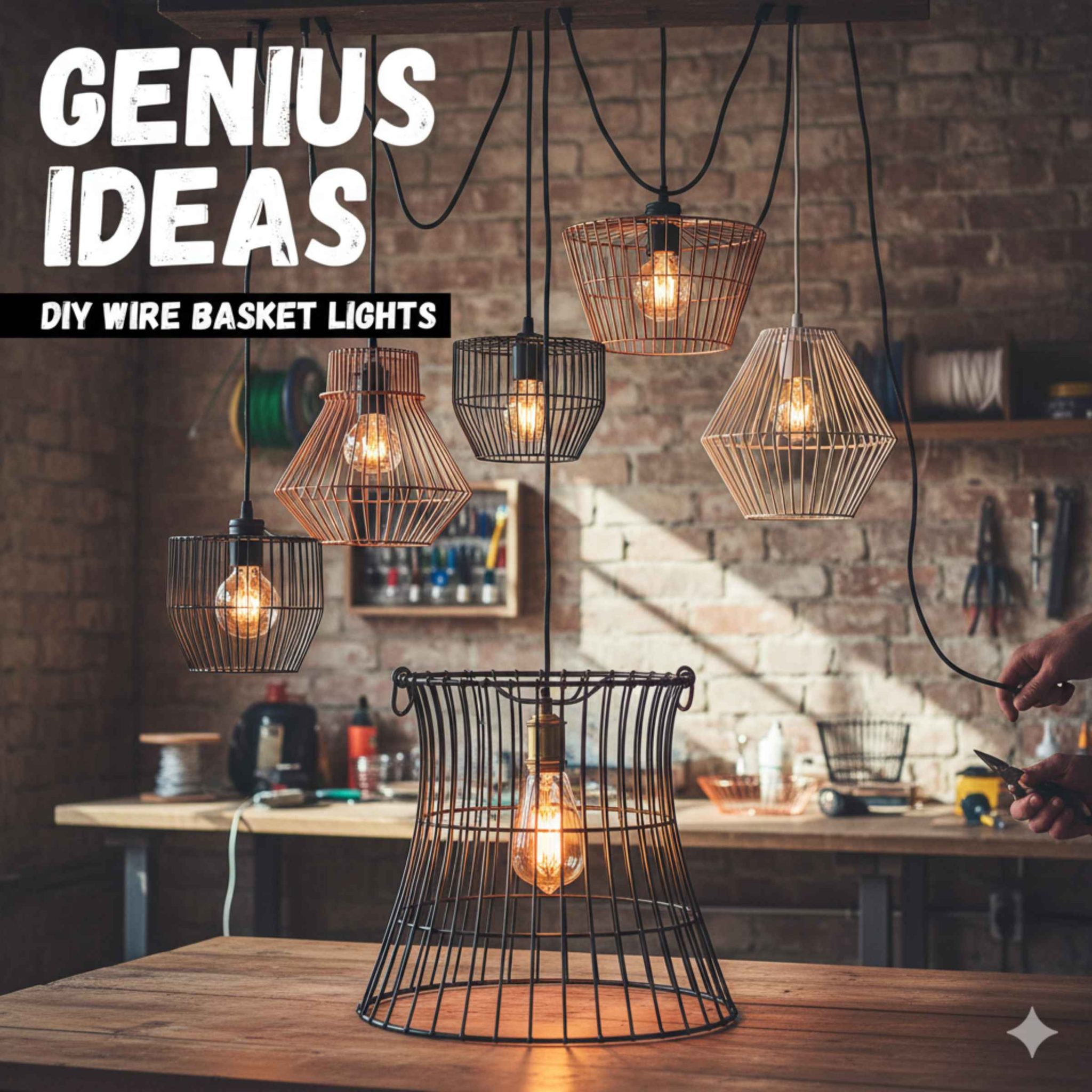 How to Make Light Fixture From Wire Baskets: Genius Ideas